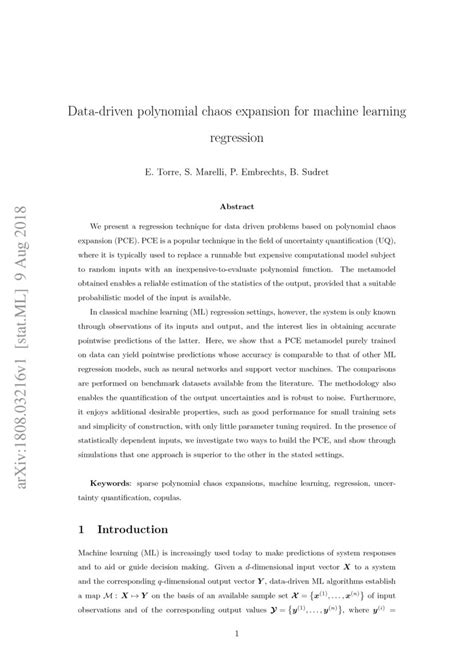 data driven polynomial chaos expansion for machine learning regression deepai