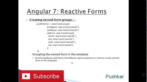 Angular 7 Nested FormGroup In Model Driven Forms Or Reactive Forms