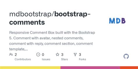 github mdbootstrap bootstrap comments responsive comment box built with the bootstrap 5