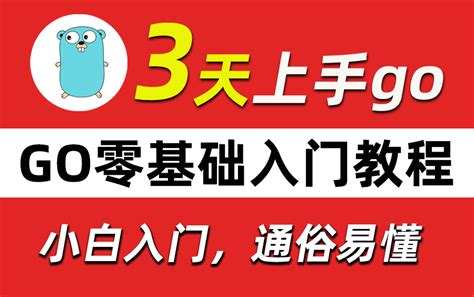 专为小白制作的golang教程，go语言零基础入门，限时免费分享！ 哔哩哔哩