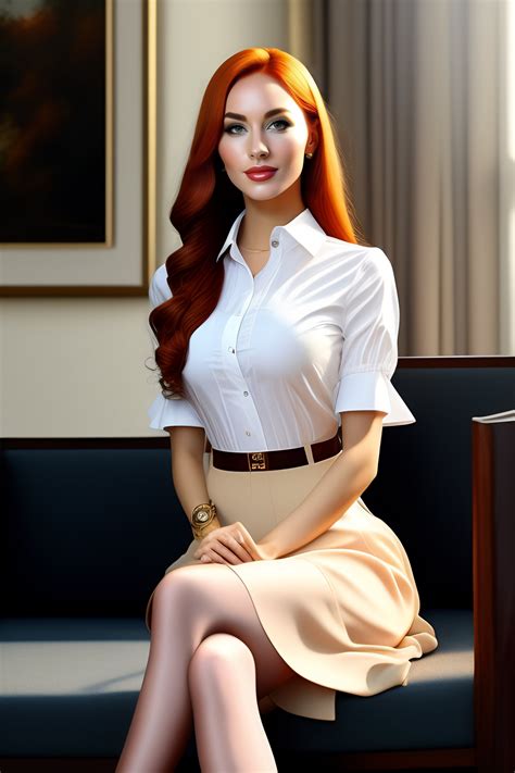 Lexica Attractive Young Ginger Secretary Twentyer Schoolgirl Skirt Pantyhose High Heels