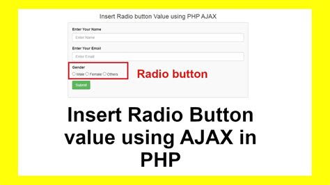 Radio Button Value Insert Using AJAX In PHP Get Radio Button Value