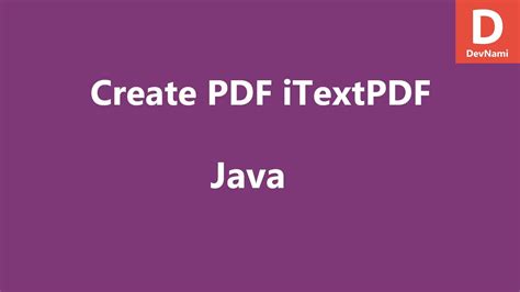create pdf document with itextpdf java youtube