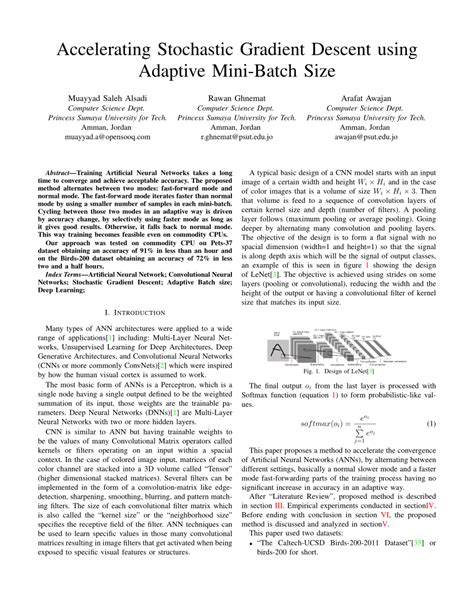 pdf accelerating stochastic gradient descent using adaptive mini batch size