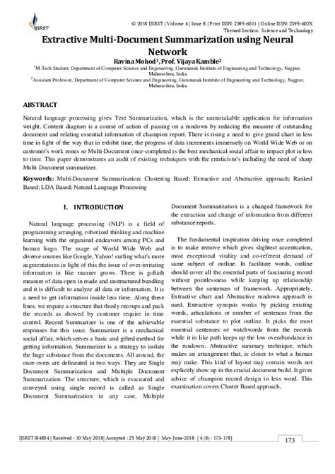 pdf extractive multi document summarization using neural network international journal of