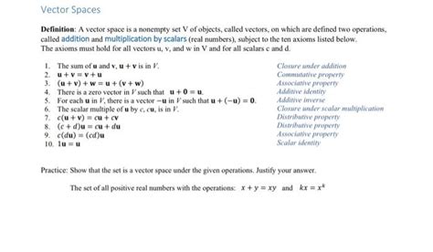 solved definition a vector space is a nonempty set v of