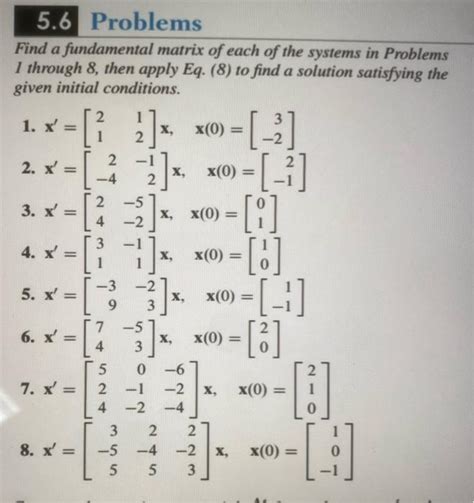 solved 5 6 problems find a fundamental matrix of each of the