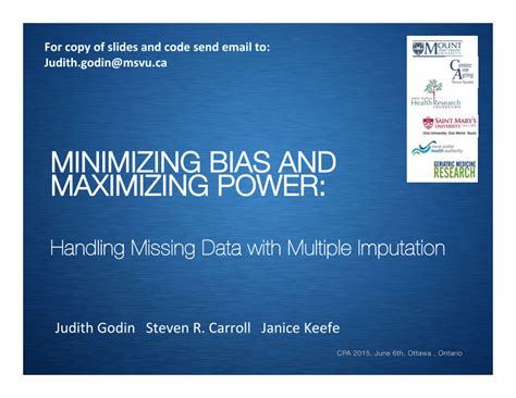 pdf minimizing bias and maximizing power handling missing data with multiple imputation