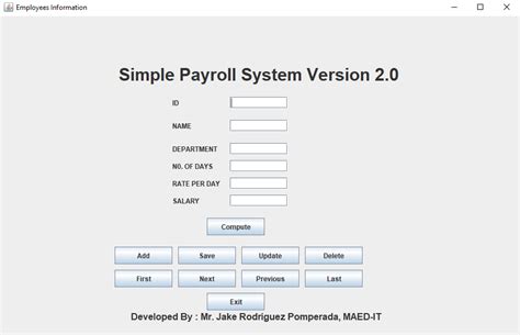 simple employee payroll system in java with source code source code and projects