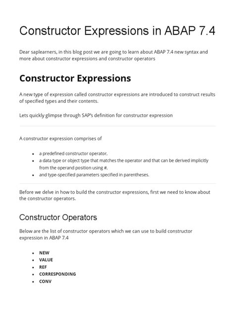 constructor expressions in abap 7 40 download free pdf constructor object oriented