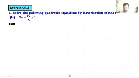 quadratic equation factorization method example youtube