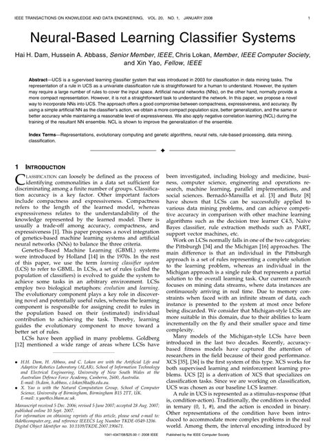 pdf neural based learning classifier systems ieee trans knowl data eng