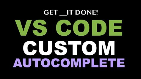 Visual Studio Code Custom Autocomplete Snippets YouTube