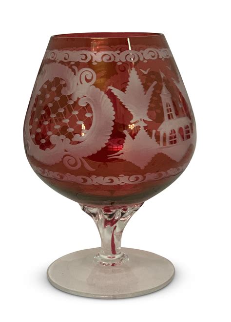 Set Of 6 Beautiful Ruby Glasses Valentines Antique Gallery