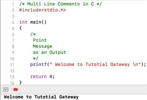 comments in c