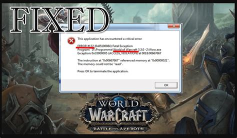 [fixed] world of warcraft error 132 in windows 10