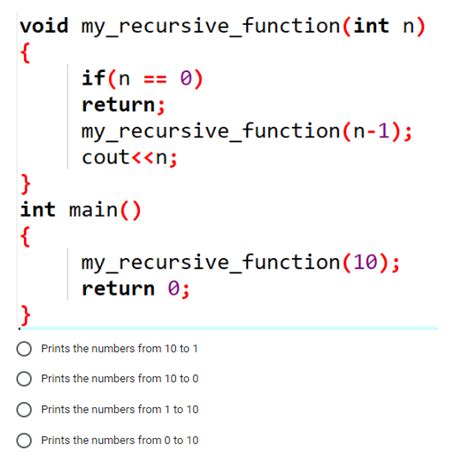 solved void my recursive function int n if n 0 return