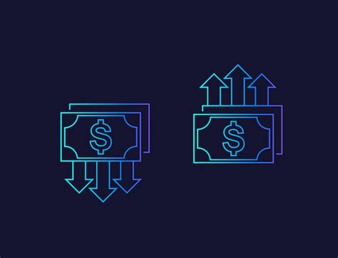 Premium Vector Cost Reduction And Growth Money Linear Icons