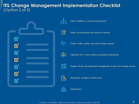 ITIL Change Management Implementation Checklist Ppt Powerpoint