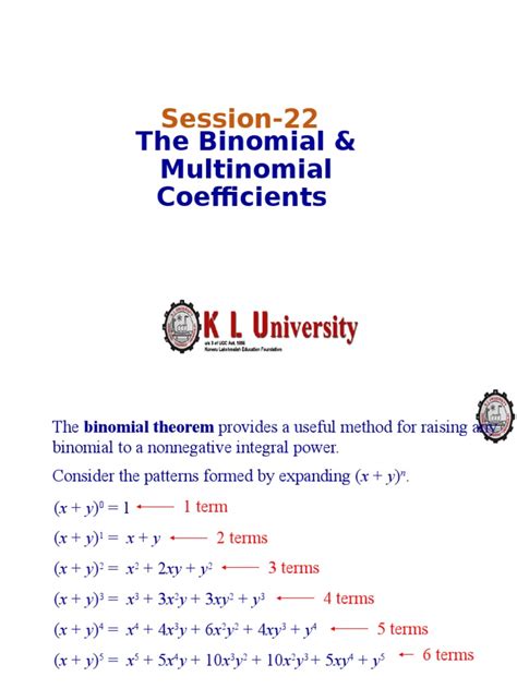 session 22 the binomial and multinomial coefficients pdf numbers combinatorics