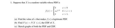 solved 1 suppose that x is a random variable whose pdf is
