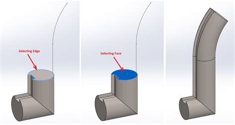 SOLIDWORKS Sweep Feature Profile Includes Faces Edges Curves