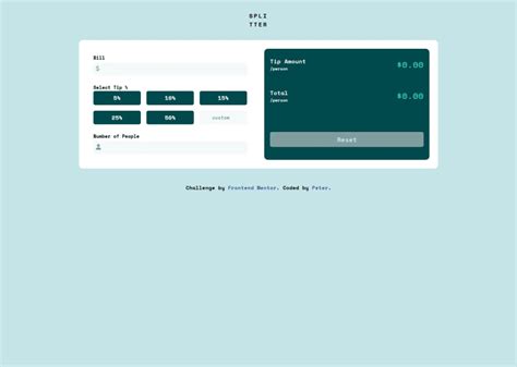 Frontend Mentor Tip Calculator Using Css Flexbox Coding Challenge