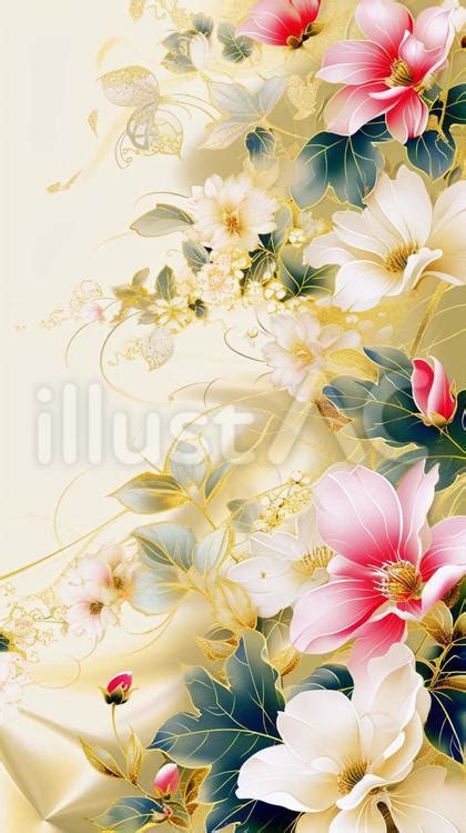 和風花柄背景δ5イラスト No 24729270無料イラストフリー素材ならイラストAC