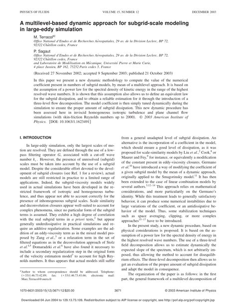pdf multilevel based dynamic approach for subgrid scale modeling in large eddy simulation