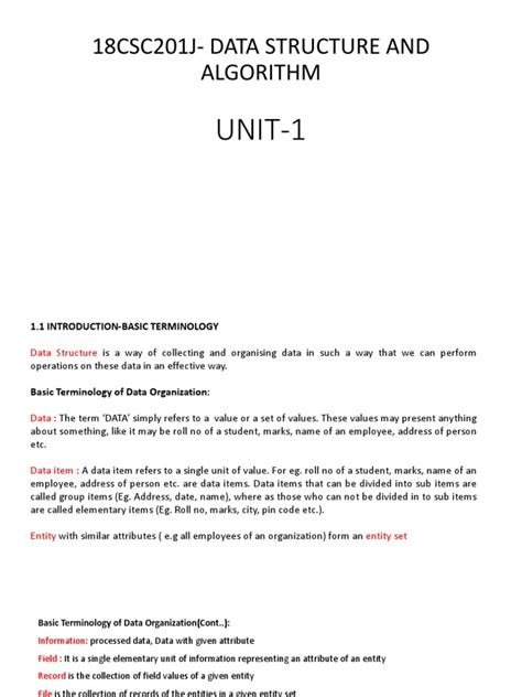 data structure unit 1 pdf time complexity computational complexity theory