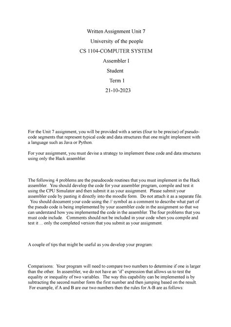 cs 1104 written assign unit 7 written assignment unit 7 university of the people cs 1104