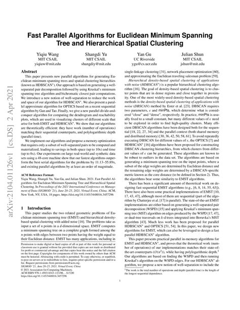 fast parallel algorithms for euclidean minimum spanning tree and hierarchical spatial clustering