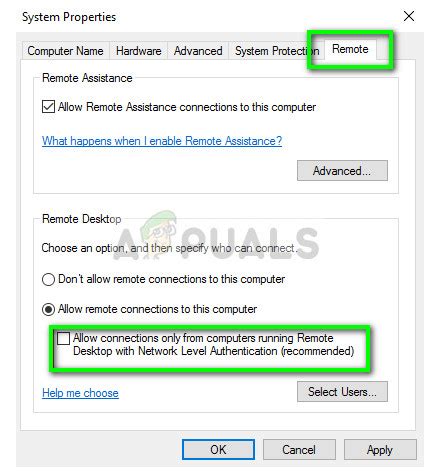 Fix The Remote Computer Requires Network Level Authentication