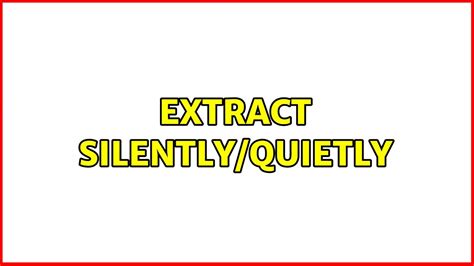7 Zip Command Line Extract Silently Quietly 2 Solutions YouTube
