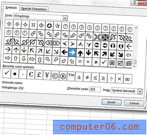 Cómo insertar una flecha en Excel 2013