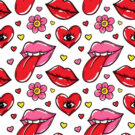 Love Seamless Pattern With Sexy Lips Valentines Day Design Vector Illustration 5521677 Vector