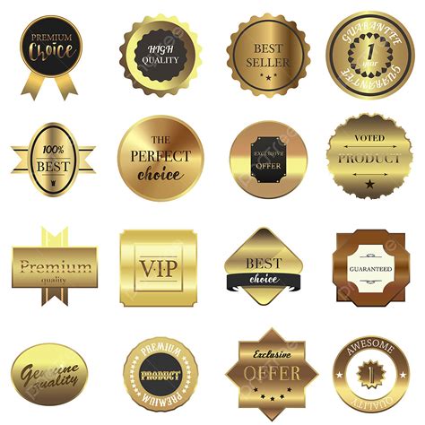 Labels Set Vector Design Images Golden Labels Set Gold Label Set