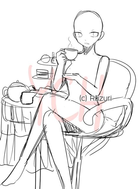 Closed Auction Afternoon Tea Lady Ych By Ruzuri Anime Poses Reference Drawing Reference