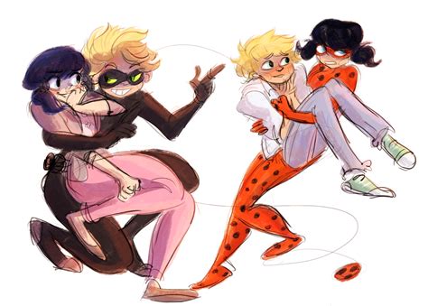 Chat Noir And Marinette And Ladybug And Adrien Miraculous Ladybug Fan Art 40959038 Fanpop