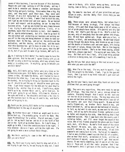 Roy Lucier On Twitter Heres The First 4 Pages To The Kerry Von Erich Shoot Interview He Did