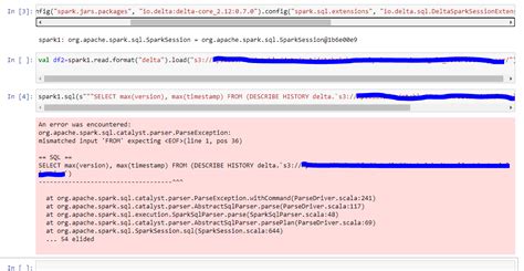 Amazon Emr Delta Table Org Apache Spark Sql Catalyst Parser