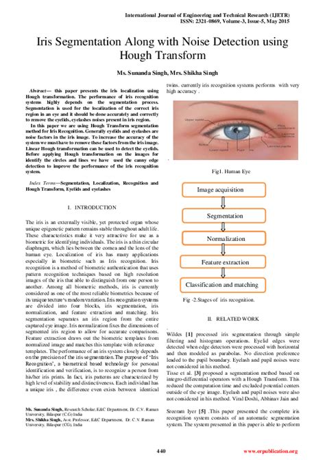 pdf iris segmentation along with noise detection using hough transform engineering research