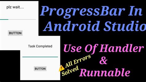 ProgressBar In Android Studio Horizontal ProgressBar Handler And