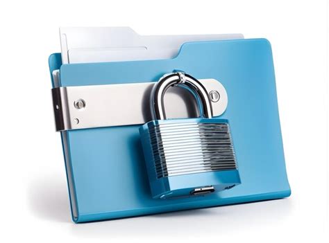 Premium AI Image Computer File Folder With A Lock Data Protection