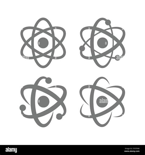 Atom Vector Icon Science And Physics Molecule Symbol Stock Vector