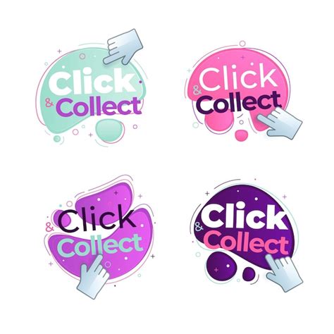 Premium Vector Click And Collect Button Set