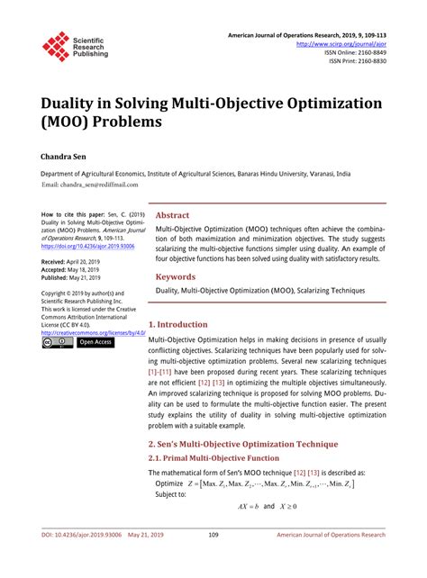 pdf duality in solving multi objective optimization moo problems