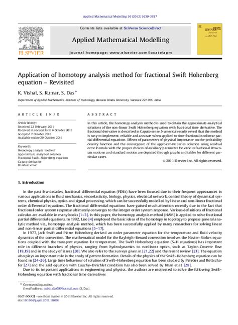pdf application of homotopy analysis method for fractional swift hohenberg equation