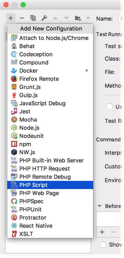 Run Debug Configurations PhpStorm Documentation