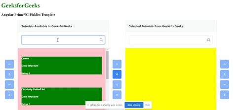 angular primeng picklist templates geeksforgeeks